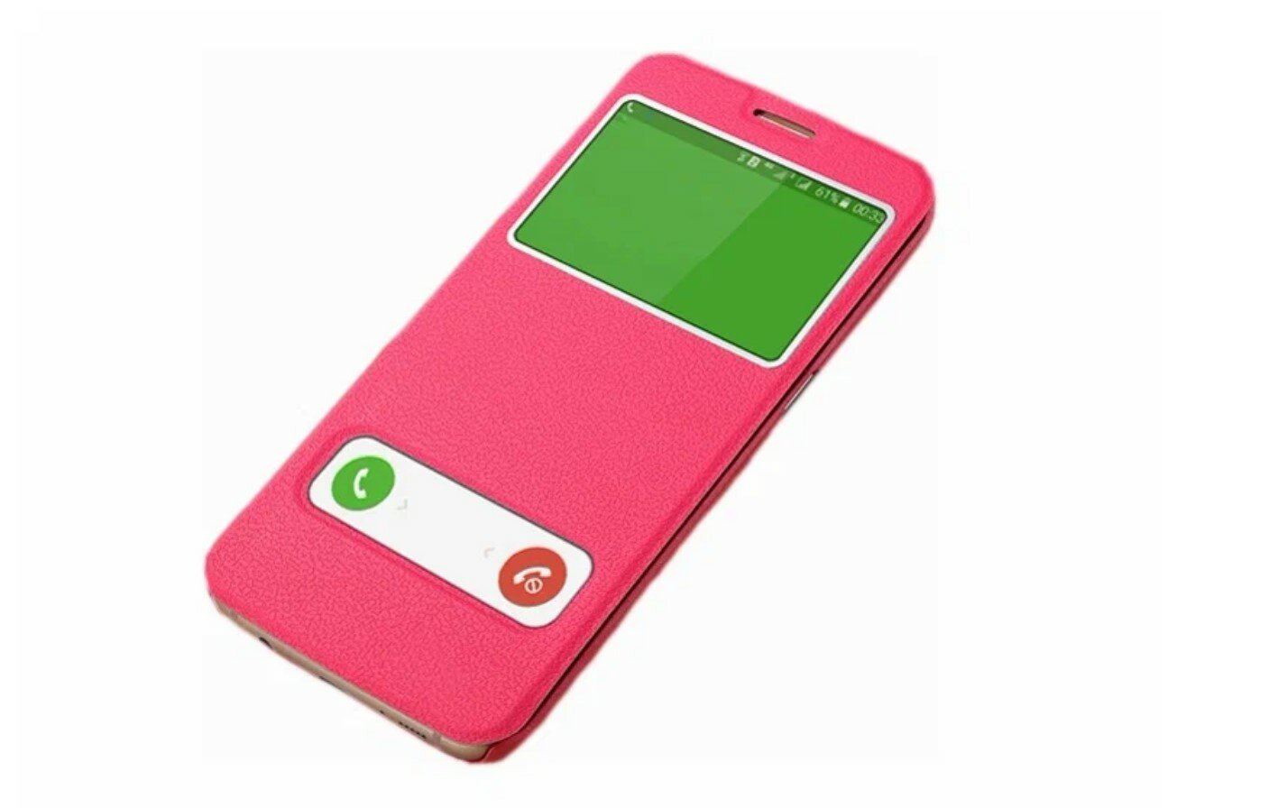 Чехол MyPads для Samsung Galaxy S7 G930 / G9300 5.1 с окном вызова предпросмотра и свайпом розовый