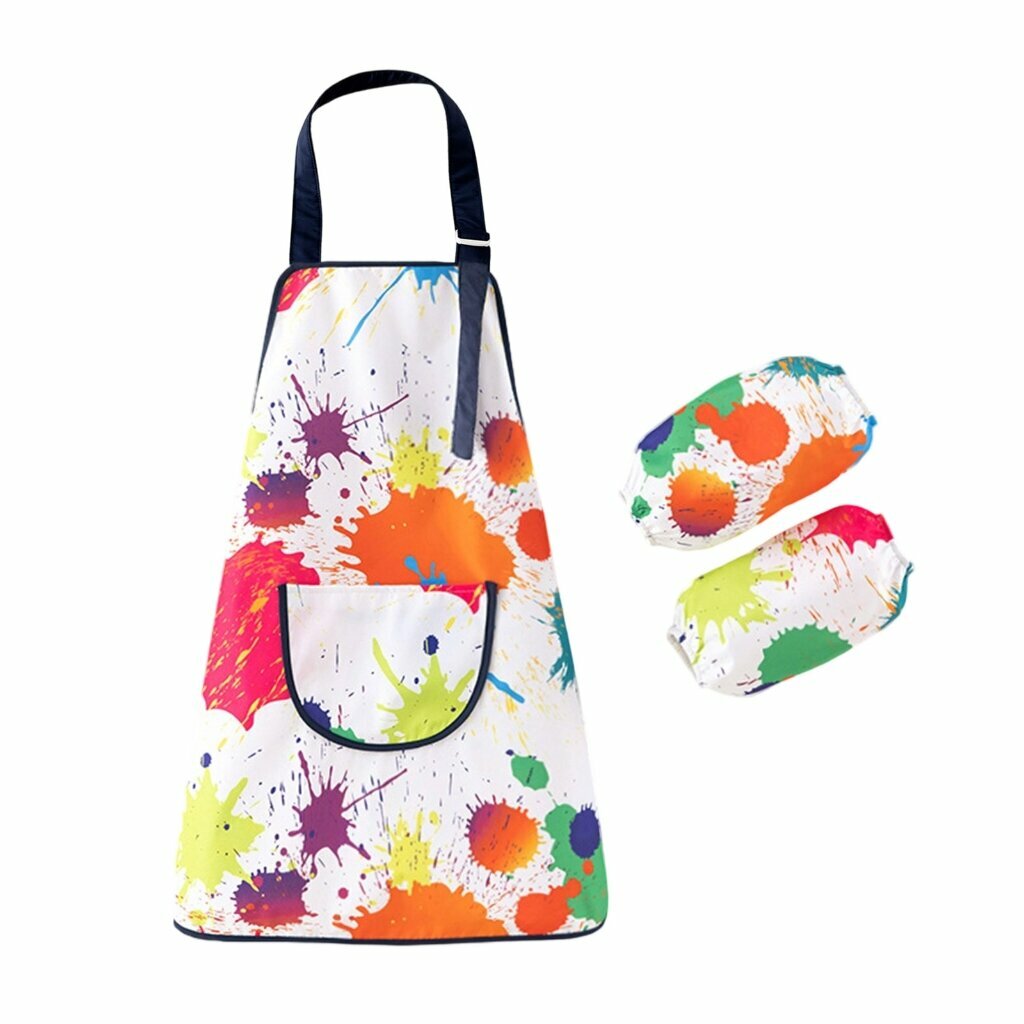 Детский художественный фартук с забавным мультяшным принтом, водонепроницаемый комбинезон для рукоделия и рисования