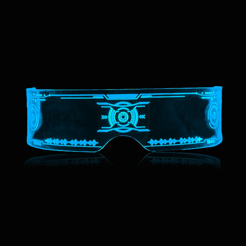 Научно-фантастические светящиеся очки, реквизит для клубной и музыкальной атмосферы, высокотехнологичные очки, красочные и крутые светящиеся очки.