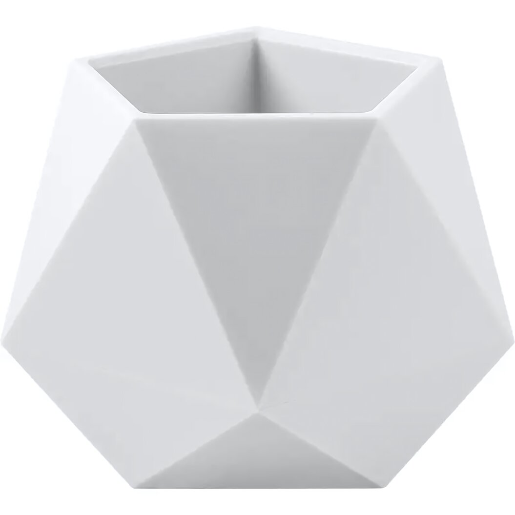 Кашпо пластиковое «Абремо» 0.72л d-13см, белое, с дренажным донышком, для кактусов