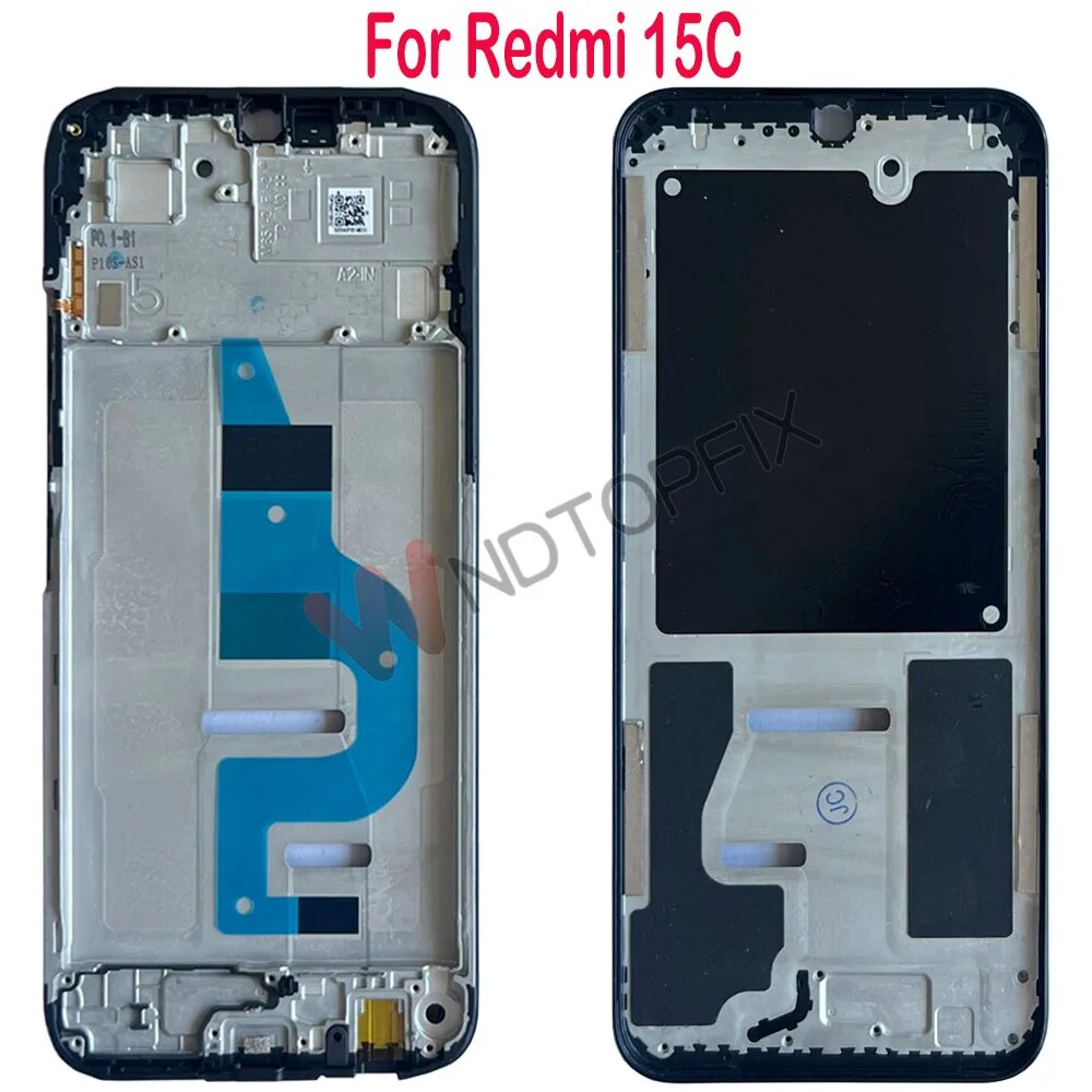 Средняя рамка корпуса ЖК-дисплея, лицевая панель для Redmi A5 15C 15 4G 5G, версия ЕС, металлическая ЖК-рамка, запасные части