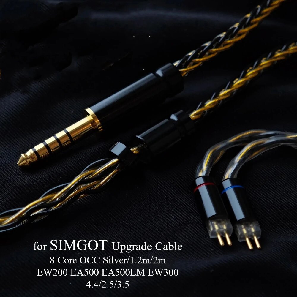 8-жильный посеребренный кабель для Simgot EW200 EA500 EA500LM EW300 1.2m-3.5mm Stereo
