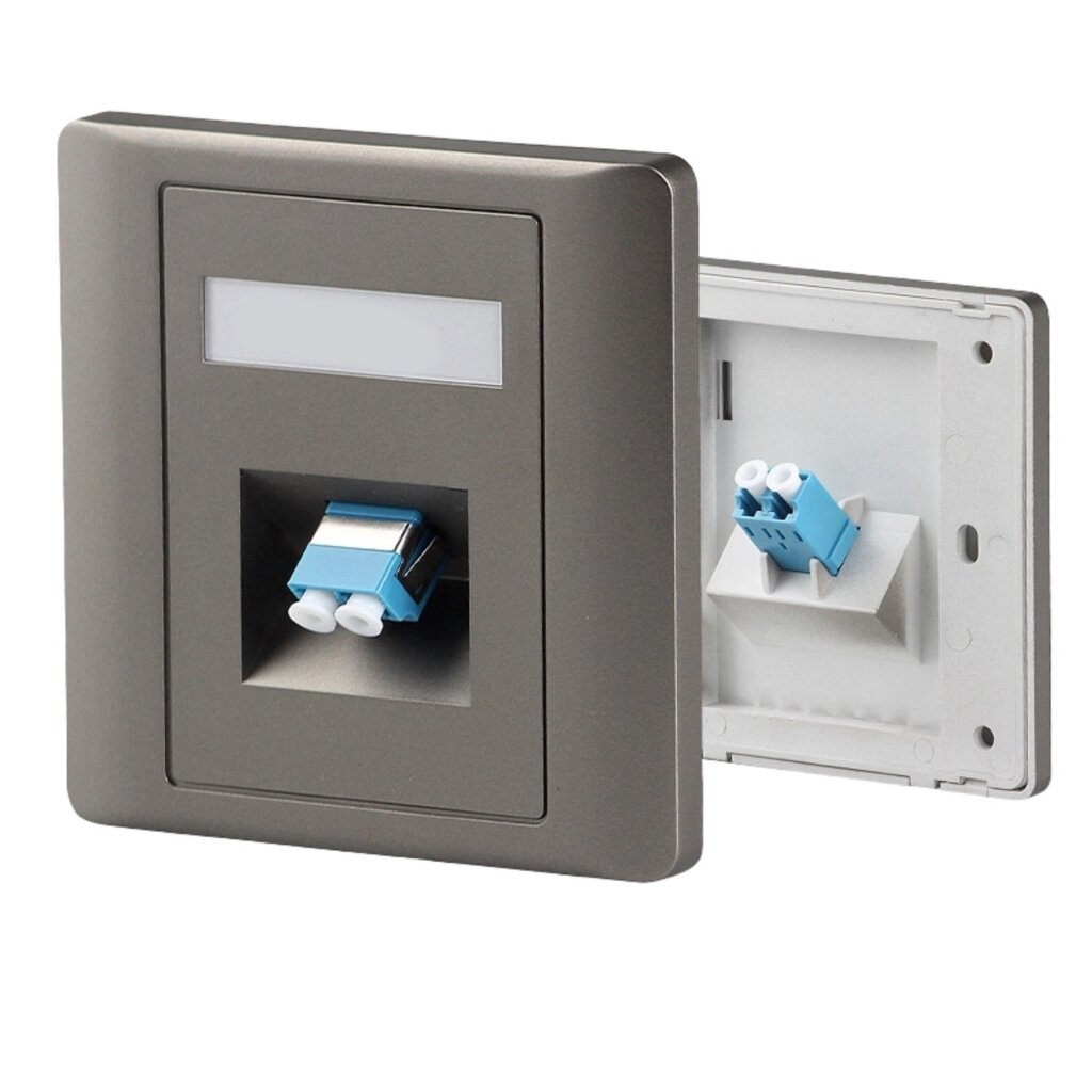 Серый тип 86 LC одно- и двухпортовая сетевая волоконно-оптическая встроенная панель розеток-1 порт