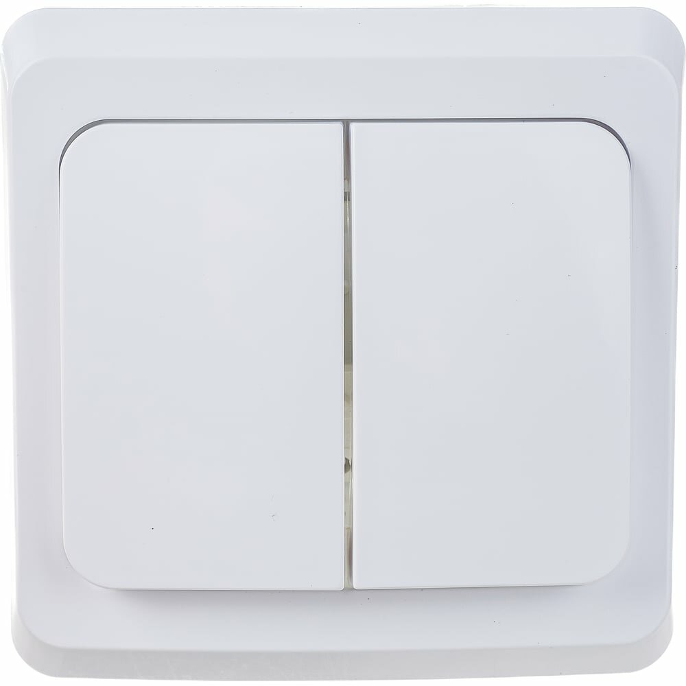 Двухклавишный выключатель Systeme Electric СП Этюд 10А IP20 белый BC10-002B