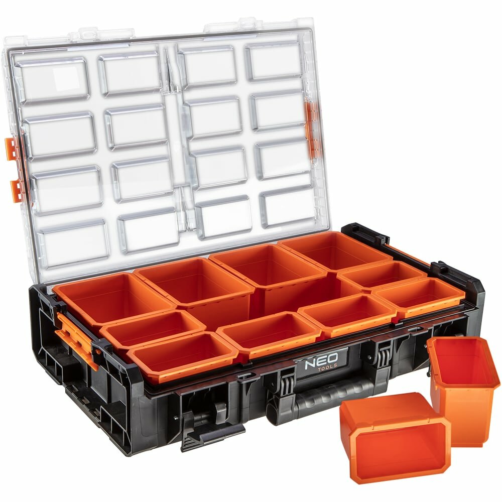 Модульный органайзер NEO Tools 12 лотков, 59х38х13 см, modular system I 84-268