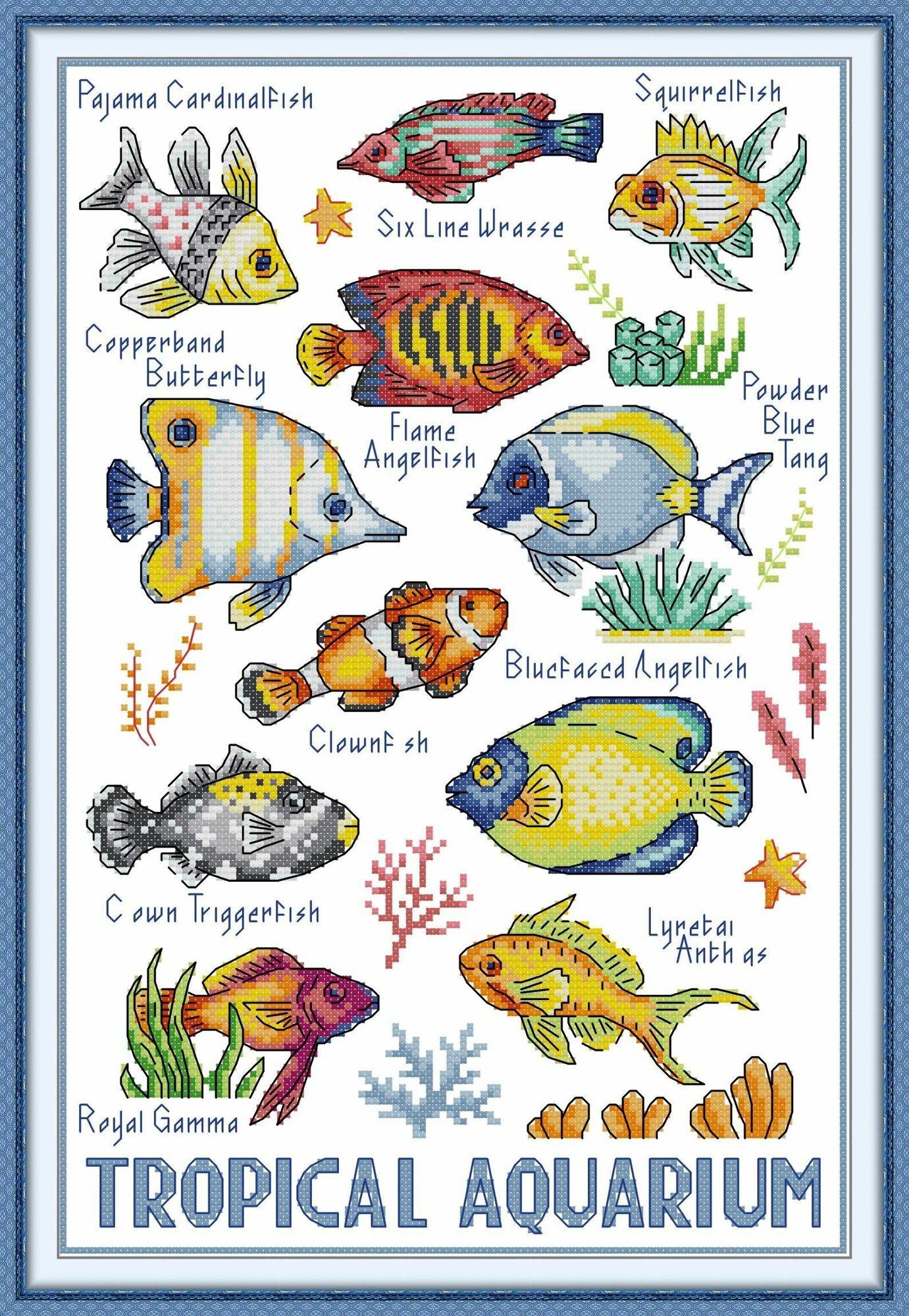 Эксклюзивный набор для вышивания NKF, сюжет тропическая рыба 36 на 51 см