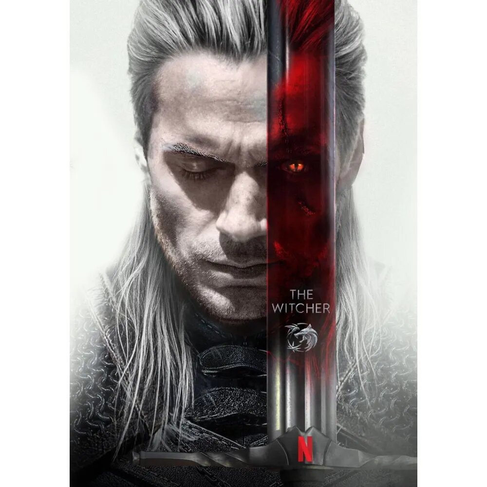 Алмазная Мозаика "Ведьмак Геральт Из Ривии" 40х50 См Алмазная Вышивка / Картина Стразами Подарков / Украшения