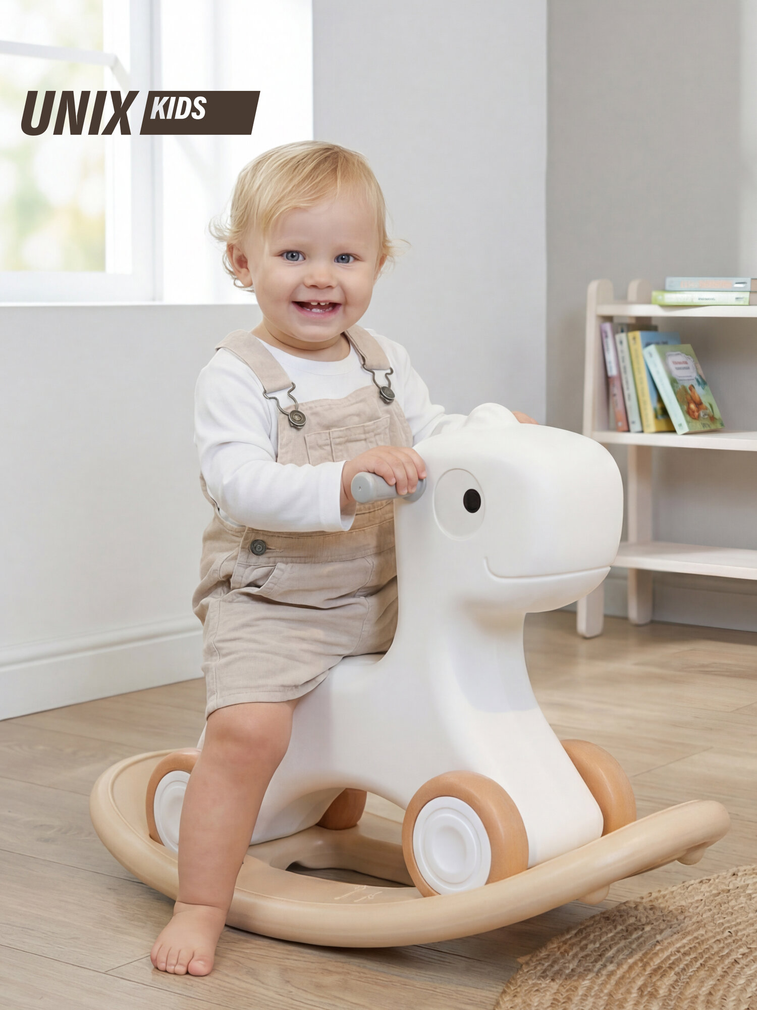 Лошадка качалка беговел UNIX Kids Camel 3 в 1 для детей от 1 года