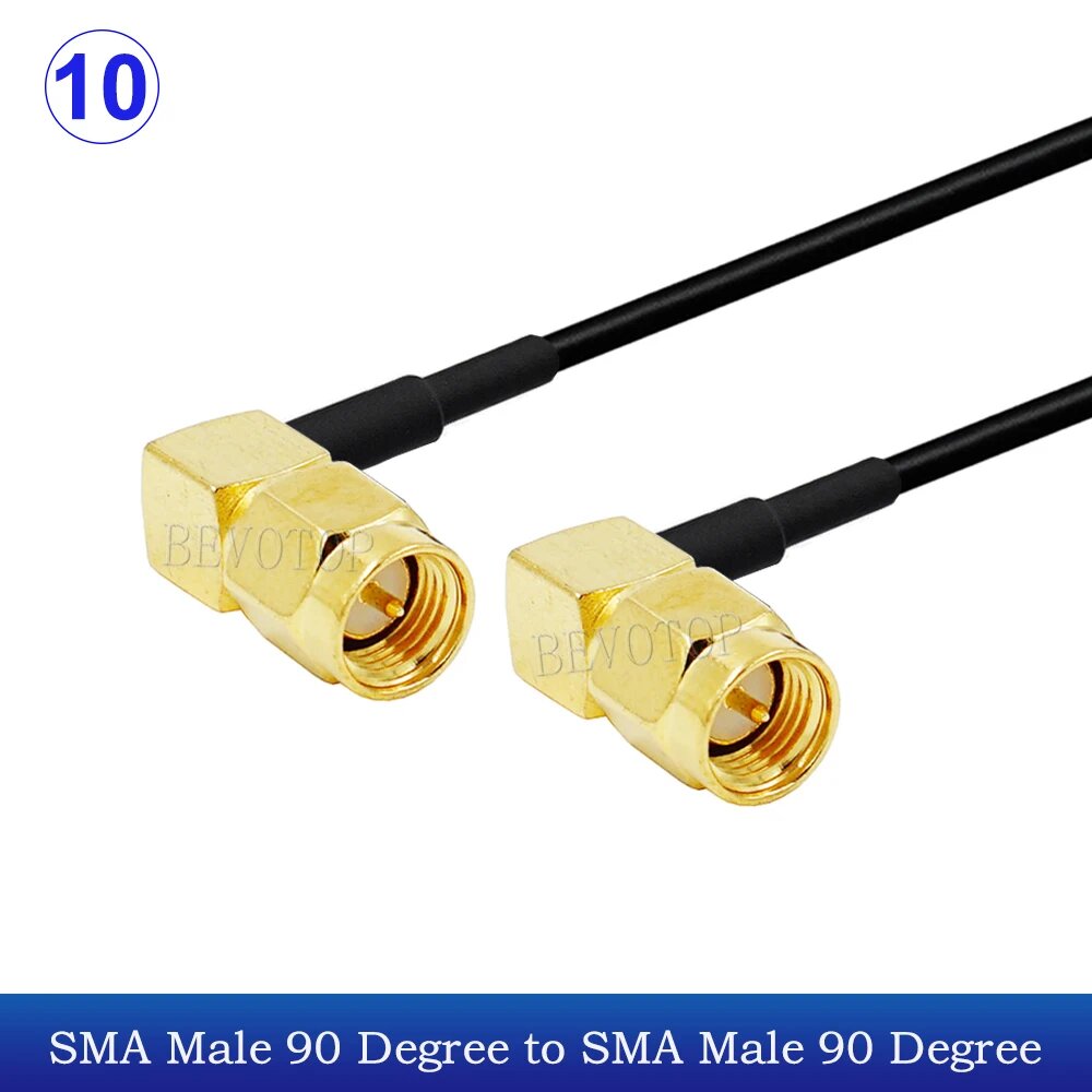 BEVOTOP RG174 SMA Male-Female WiFi Антенна Удлинитель 3M, SMA M90 to SMA M90