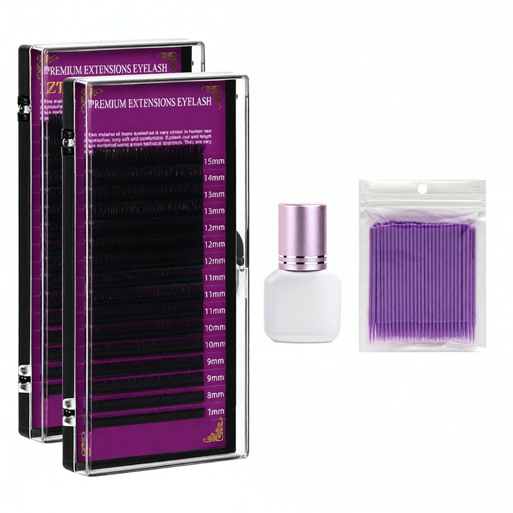 Фальшивые ресницы thick and curly lashes, 2 коробки, клей для наращивания ресниц 5мл, 100 стерильных ватных палочек для очистки, размер упаковки 12*9*3см, вес упаковки 35г