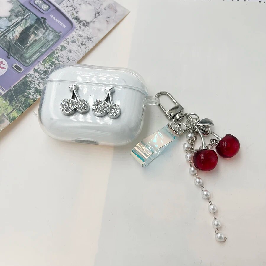 Силиконовый чехол с подвеской вишня для Realme Buds T310 T300 T110 T100 T01 For Realme buds T310, A1