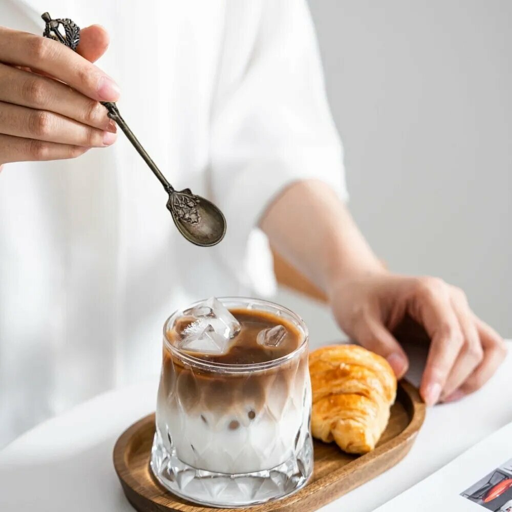 Ложка кофейная ложка кофейная длинная, Кофе также может быть антибактериальным12,5x2,2 см 1 предм. бронза