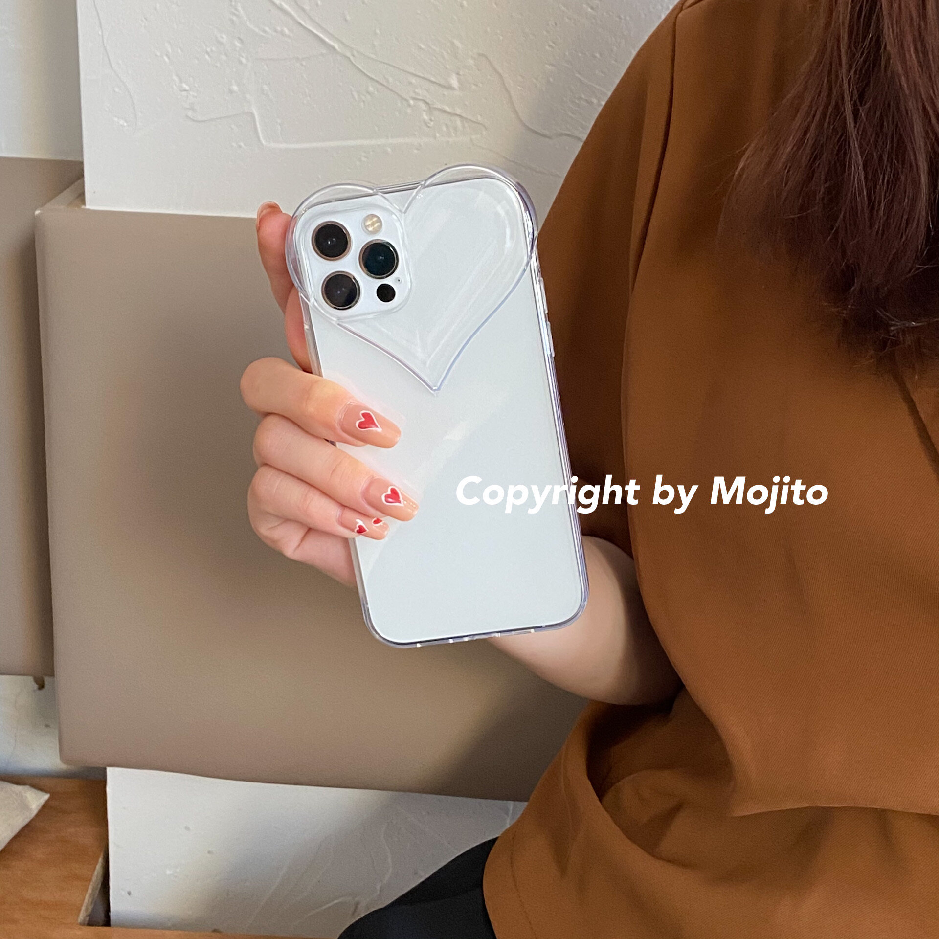 Чехол MOJITO｜С прозрачным мягким чехлом в форме сердца для iPhone 17 Pro Max, чехол для телефона Apple 14 для женщин,