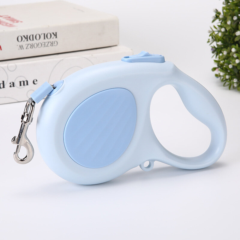 Премиум автоматический поводок для собак синего цвета, длина 3 метра, гарантирует безопасность при уличных прогулках