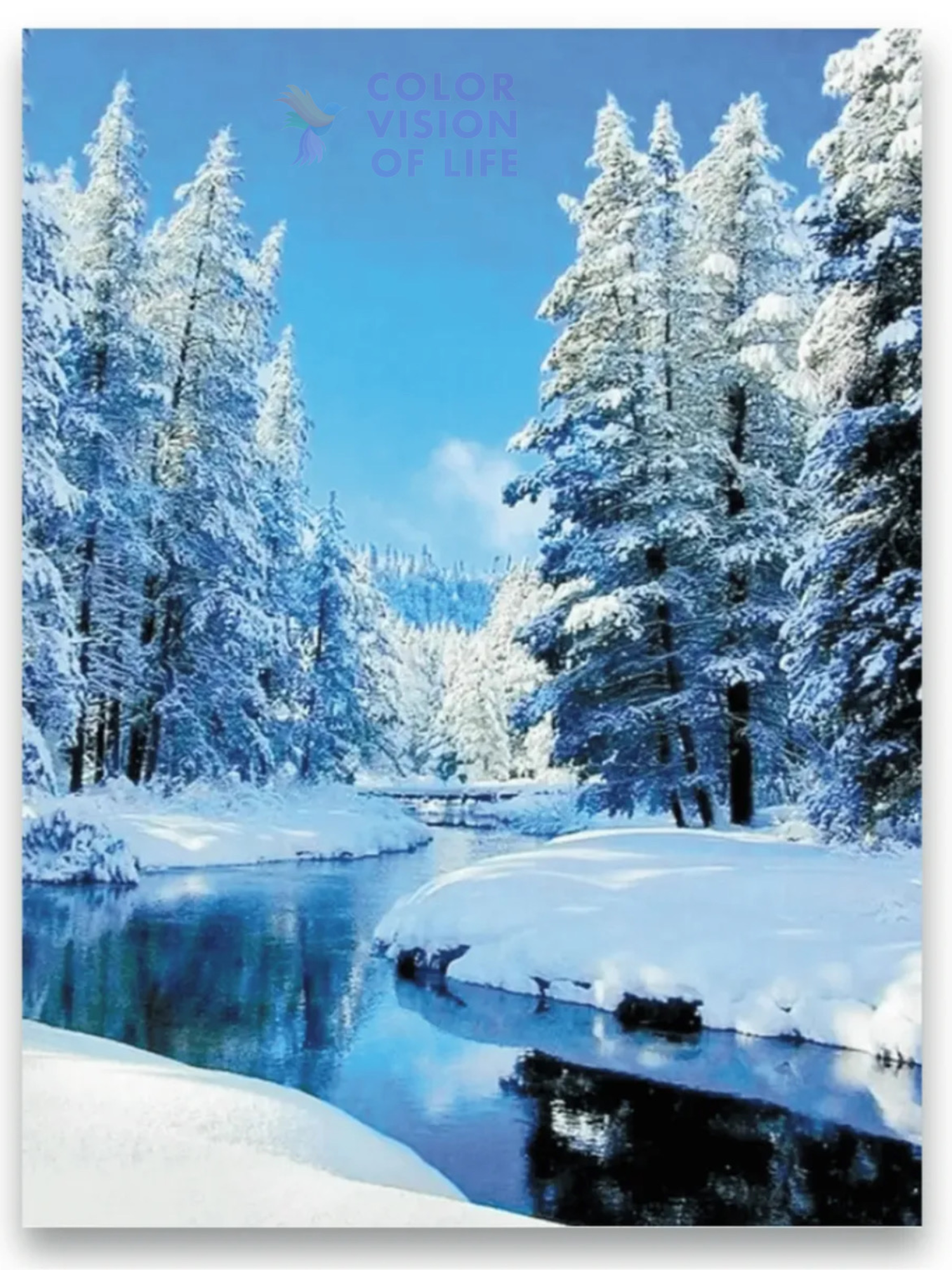 Алмазная мозаика на подрамнике «Зимняя река»