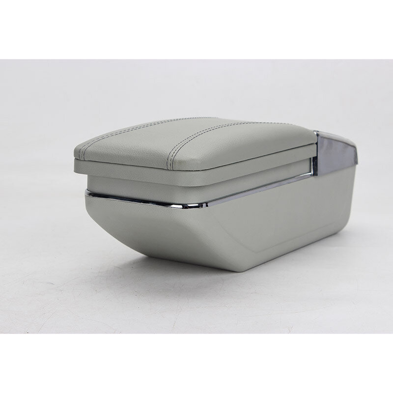 Держатель для ручки автомобиля с хранилищем из кожи, раздвижной подлокотник, подушка для хранения, органайзер с выдвижным держателем для стаканов, регулируемая основа, Черный/Бежевый/Серый, Пластик+Кожа, Размер изделия 320*250*200мм, Размер упаковки