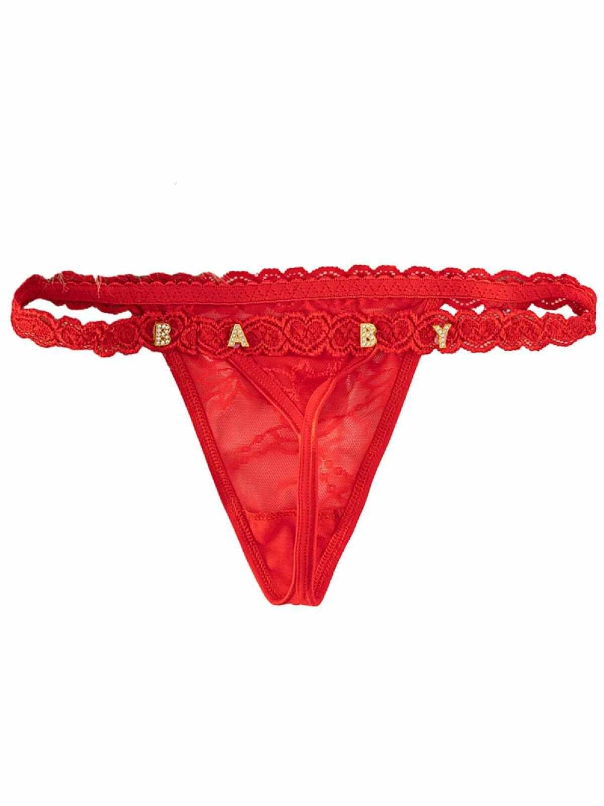 Сексуальные женские стринги с открытыми бедрами и заниженной талией-красные