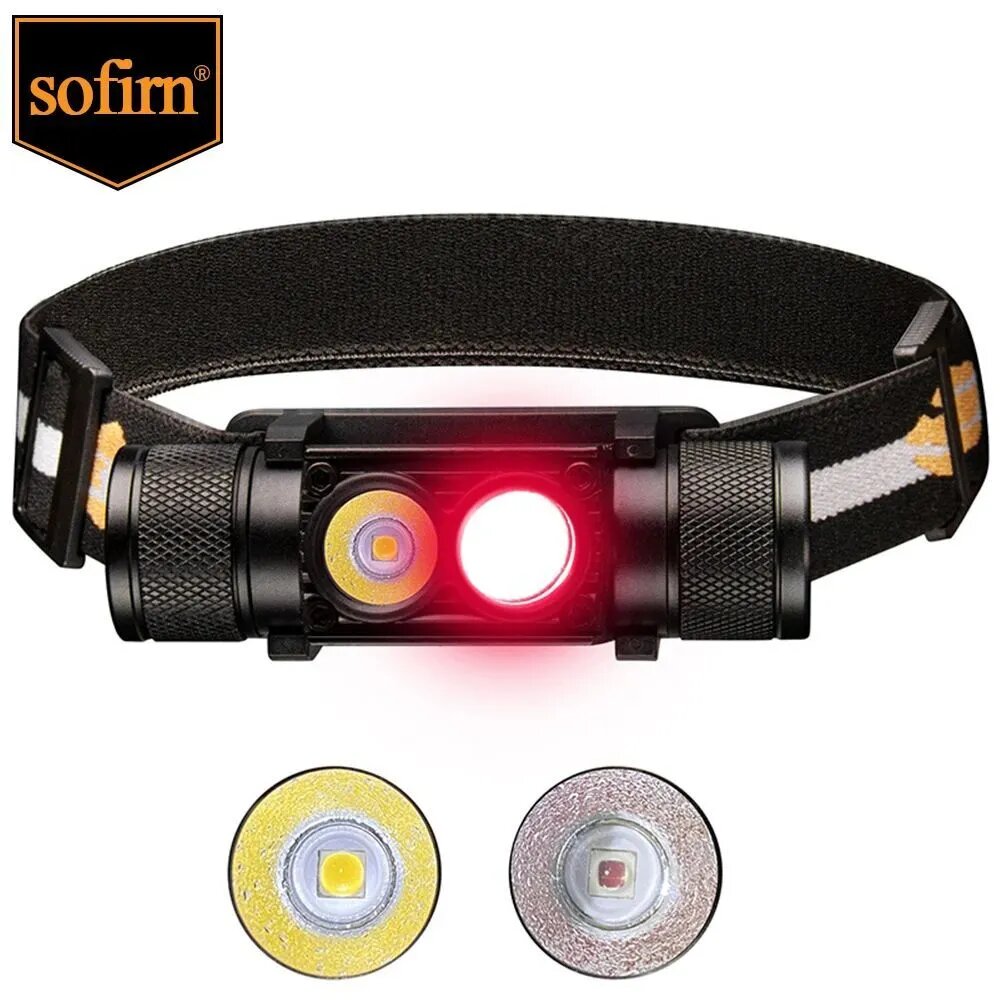 Sofirn Фонарь-прожектор LED с аккумулятором 18650 IPX6 Черный/белый 15*5*5 см