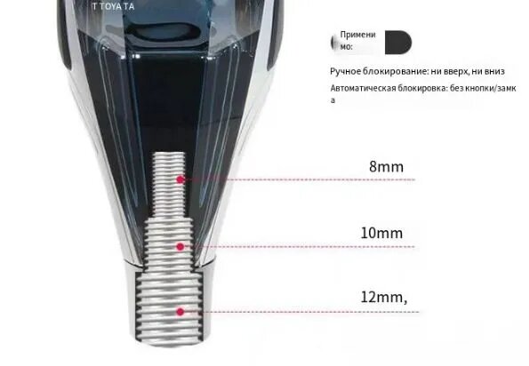 Ручка КПП для Audi, светодиодный индикатор, ручка переключения передач, синий цвет, металл — фото 1