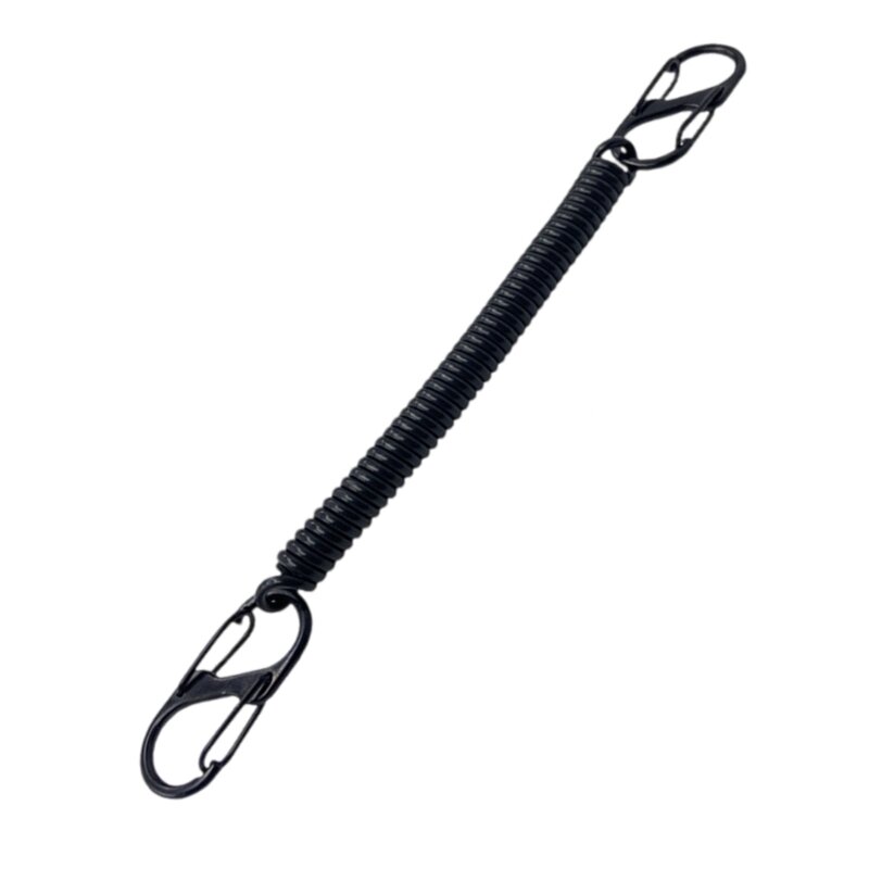 Выдвижные спиральные страховочные тросы с карабином, выдвижные пружинные эластичные тросы.