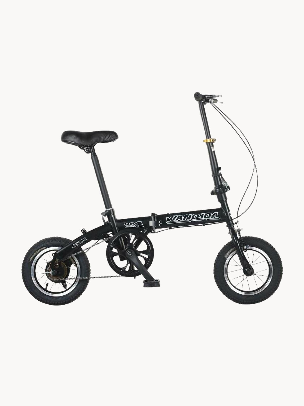 Велосипед Wanqida, складной, стальной, для города, 12", для роста 145-165, чёрный
