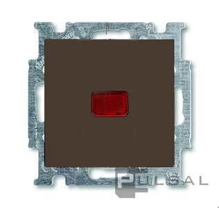 Переключатель с N-клеммой ABB одноклавишный контрольный с индикацией встроенный монтаж с возможностью накладного монтажа пластмасса черный chateau