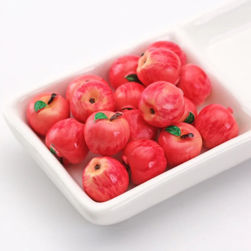 Пластиковые яблоки красные, 5 шт, Цвет: 1