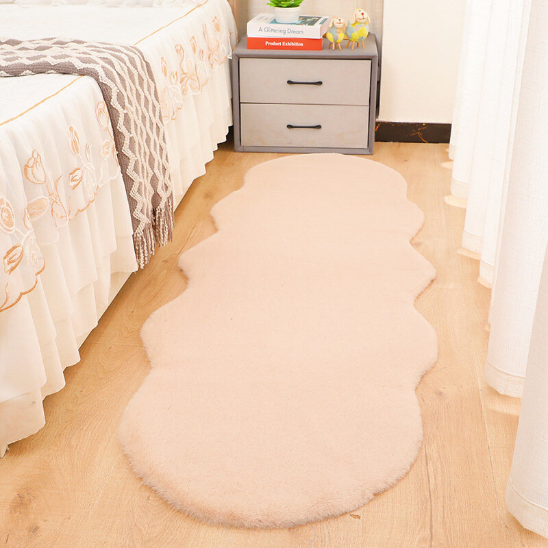 ⭐Коврик у изголовья с искусственным кроличьим мехом и принтом коровы, ковер для гостиной и спальни, коврик для эркера, утолщенный коврик у изголовья, коврик для гардеробной⭐