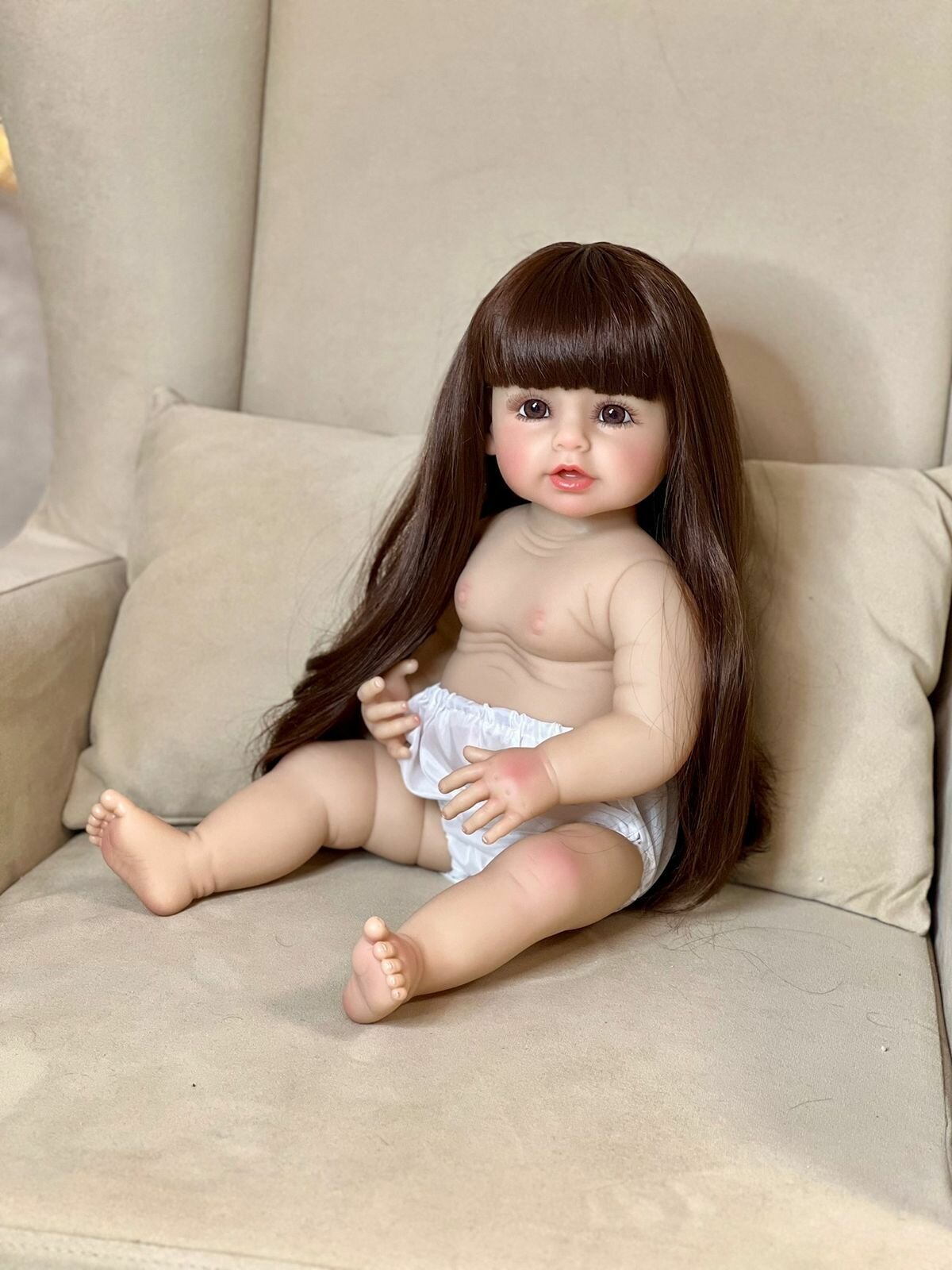 Кукла Реборн виниловая 55см без одежды (FA-568W)