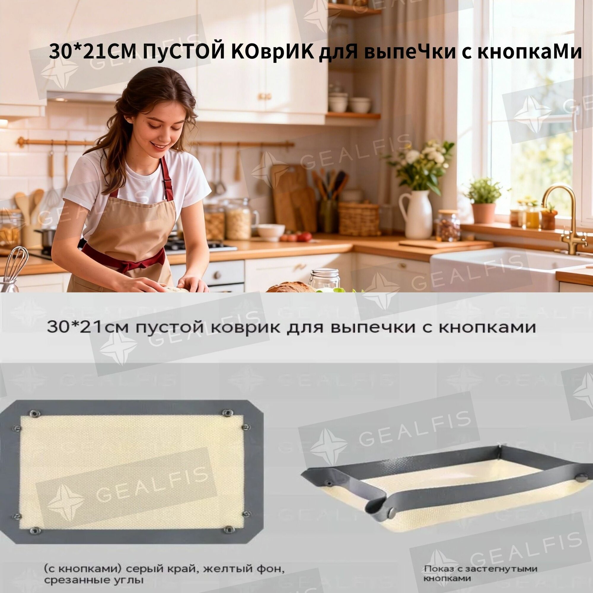 Коврик для приготовления, 0.3м х 21 см, 1 шт