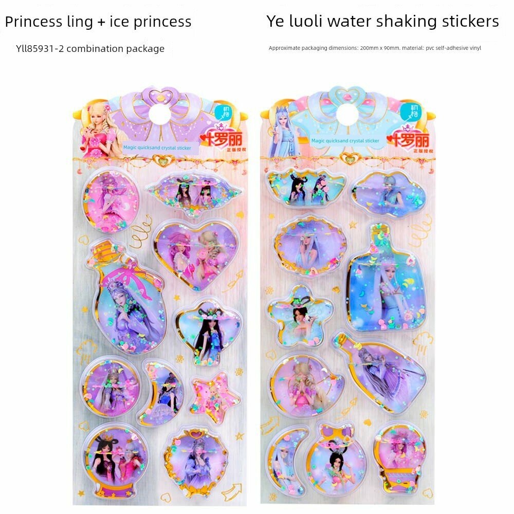 Наклейки-шампуни «Феерическая мечта» от Ye Luoli: 3D-наклейки с водой и мигающим светом «Ледяная принцесса» для девочек