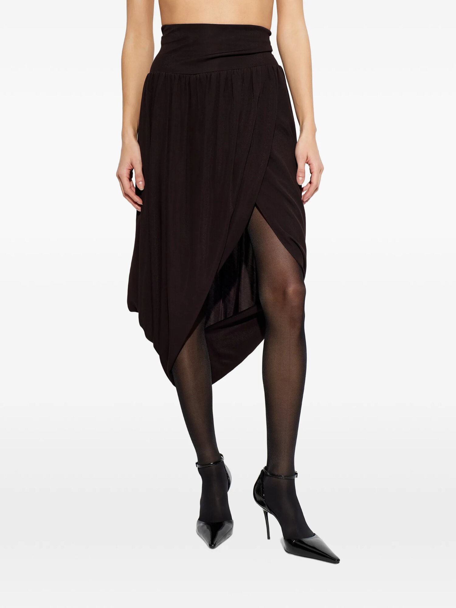 Юбка Alaia Draped midi skirt, размер 34, brown — фото 1