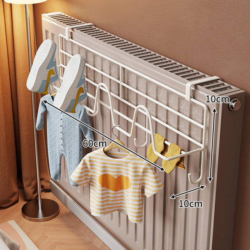 Стеллаж для хранения радиатора отопления, без сверления, сушилка для одежды, сушилка для обуви, специальный крючок для подвешивания одежды над трубой отопления