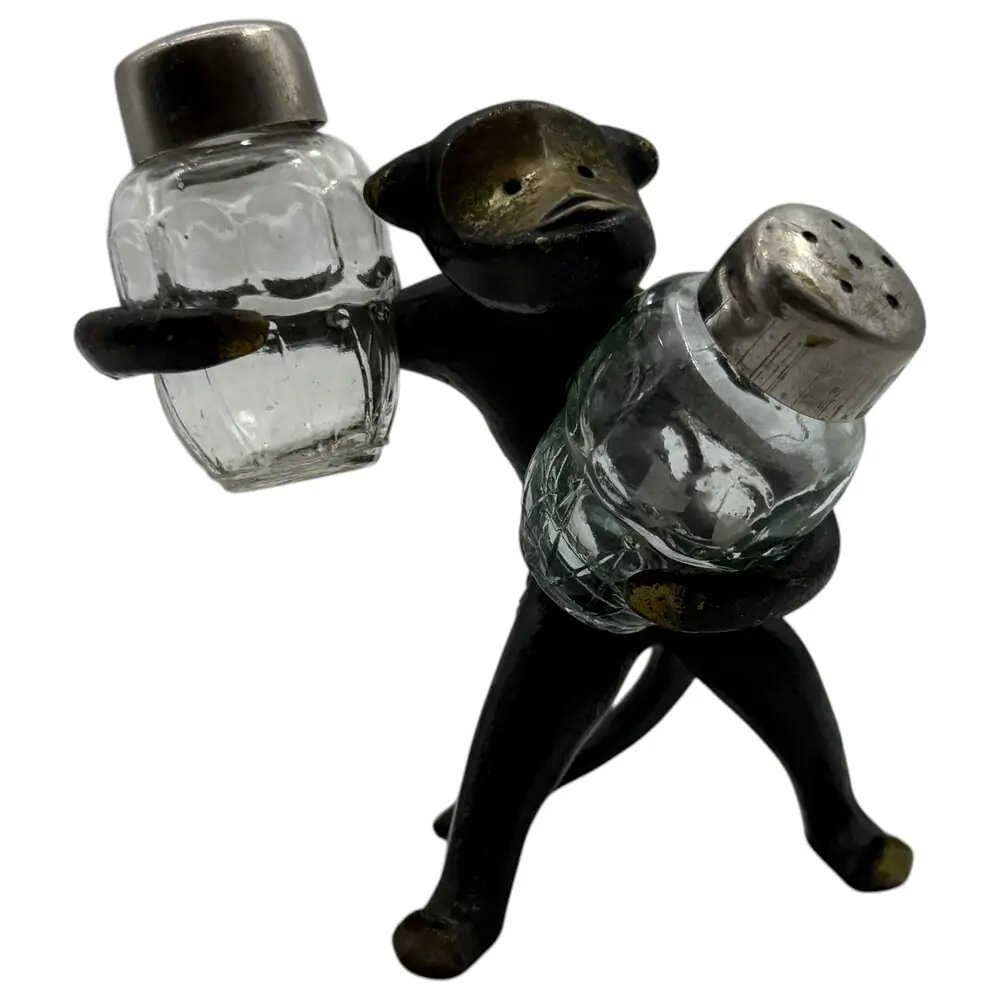 Набор для специй "Обезьянка", 1970-1980 гг, металл, стекло, СССР