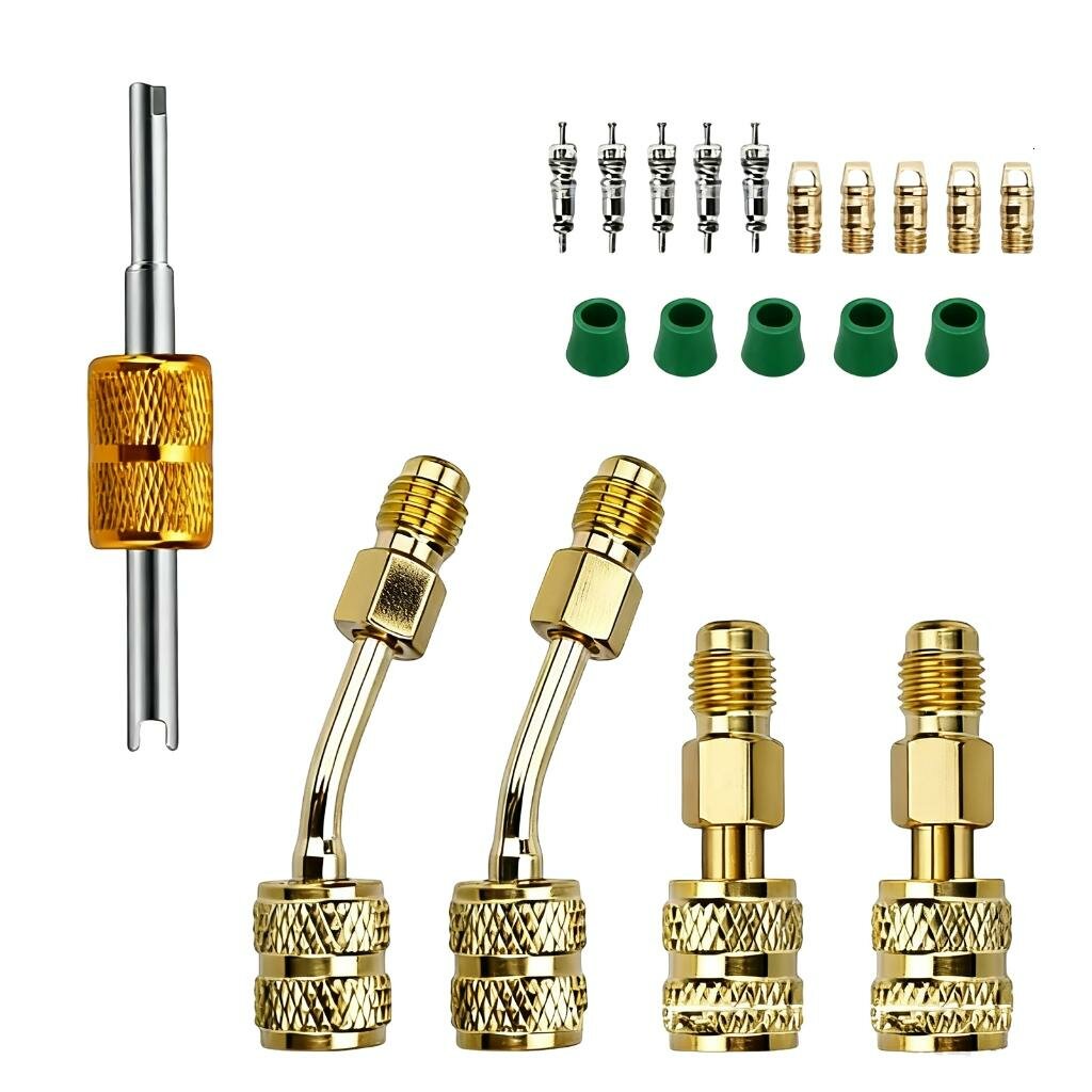 Адаптер R410A 45/90/180 градусов, 5/16 дюйма (SAE) женский — 1/4 дюйма (SAE) мужской, 20 шт.