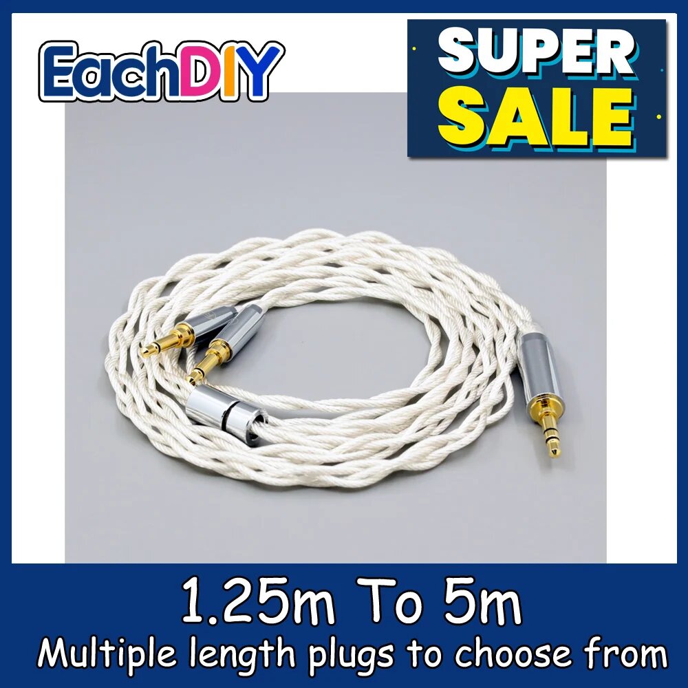 Графеновый 7N OCC посеребренный кабель для наушников Lunashops