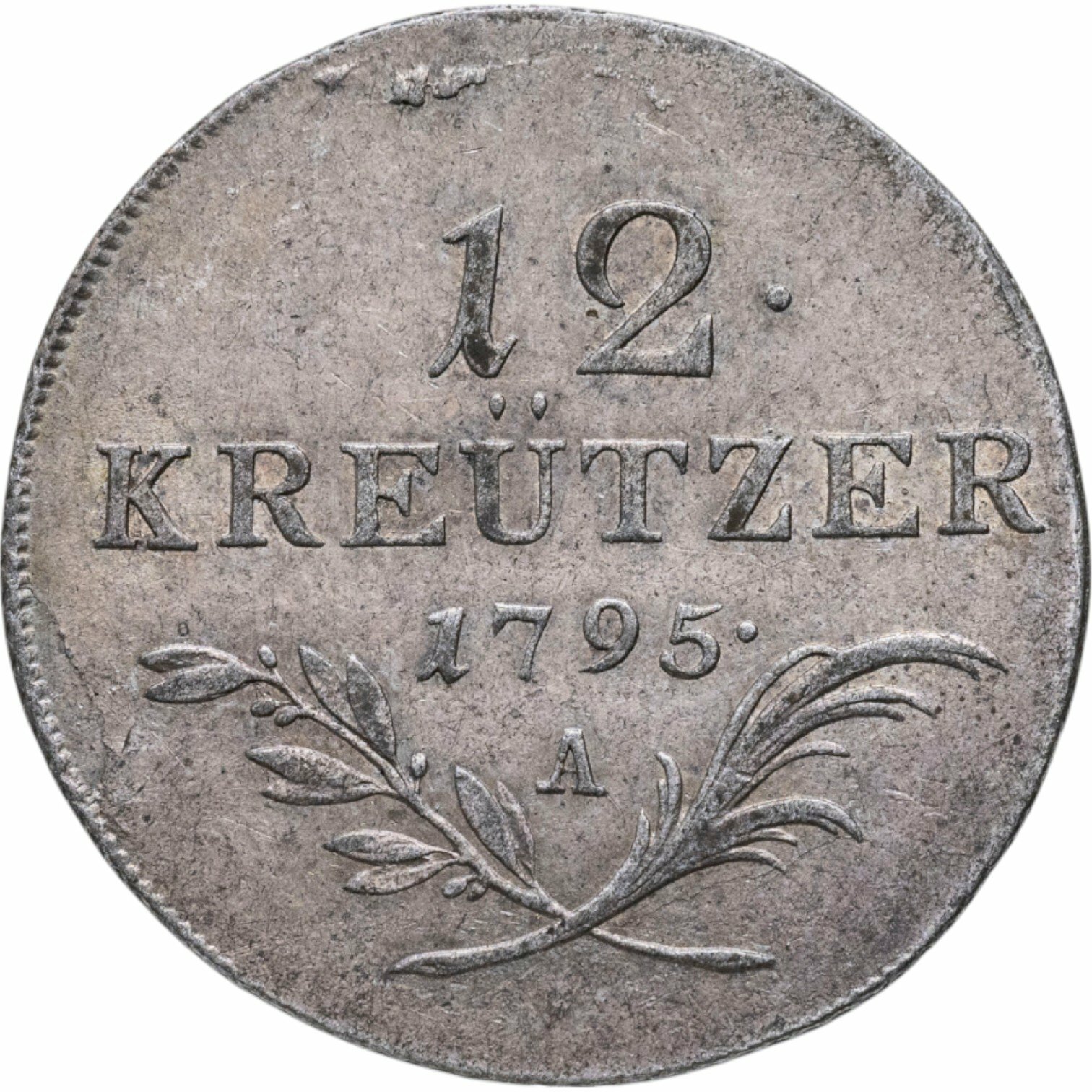 Австрия 12 крейцеров kreuzer 1795 A, Серебро 250, в сохранности UNC