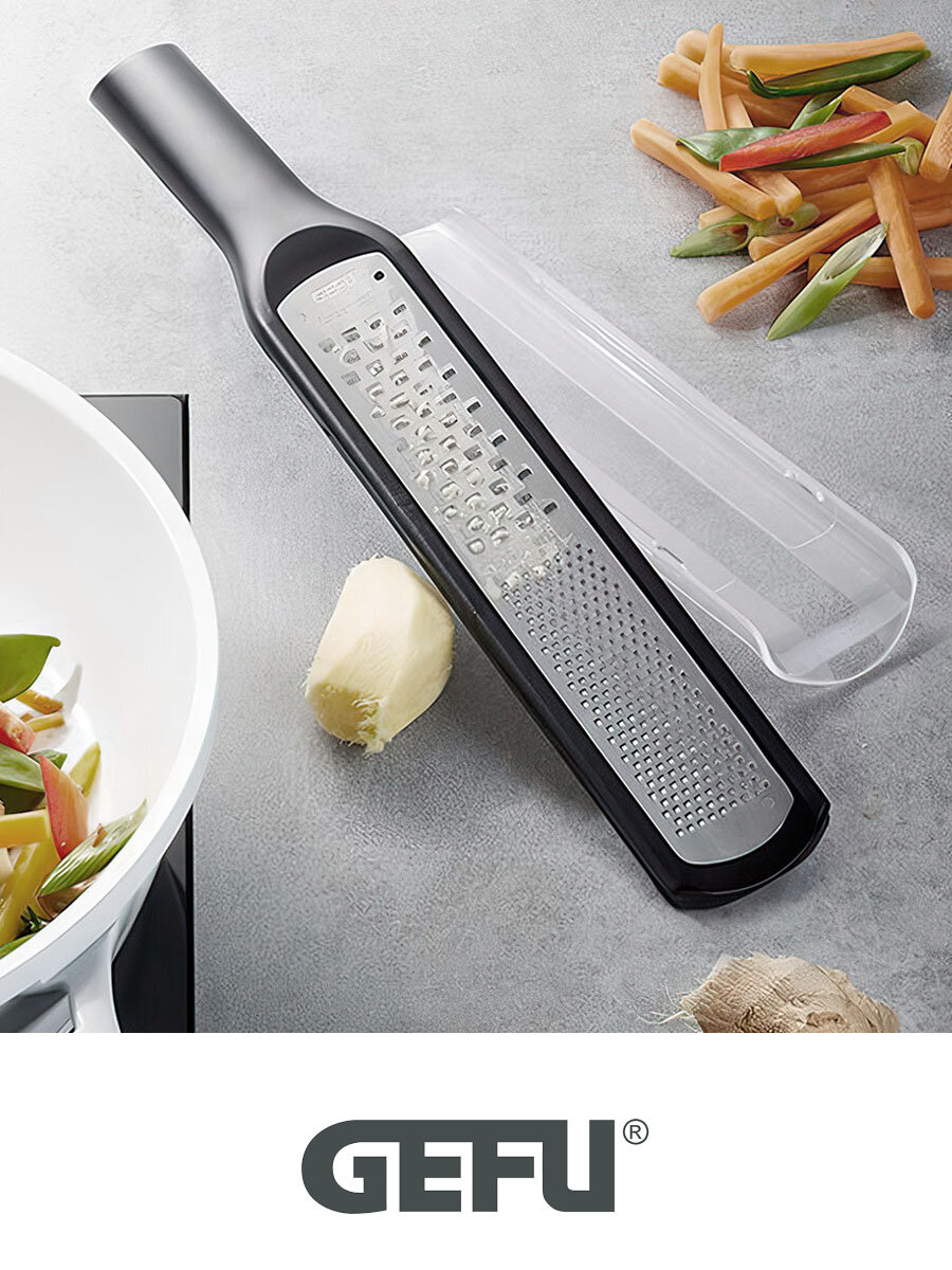 Терка мелкая и крупная Gefu Рафино, размер: 36,5 х 8 см, материал: нержавеющая сталь, пластик