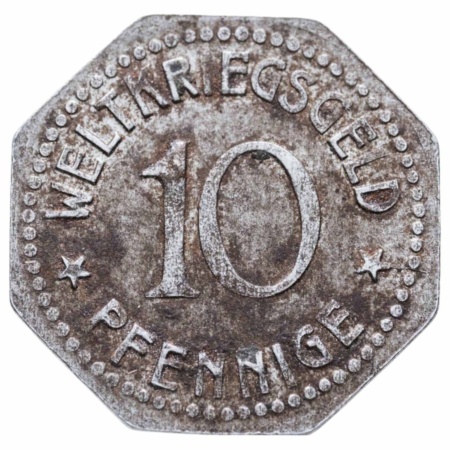 Германия нотгельды 10 пфеннигов 1918, Город Тале-ам-Гарц, Железо, в сохранности XF