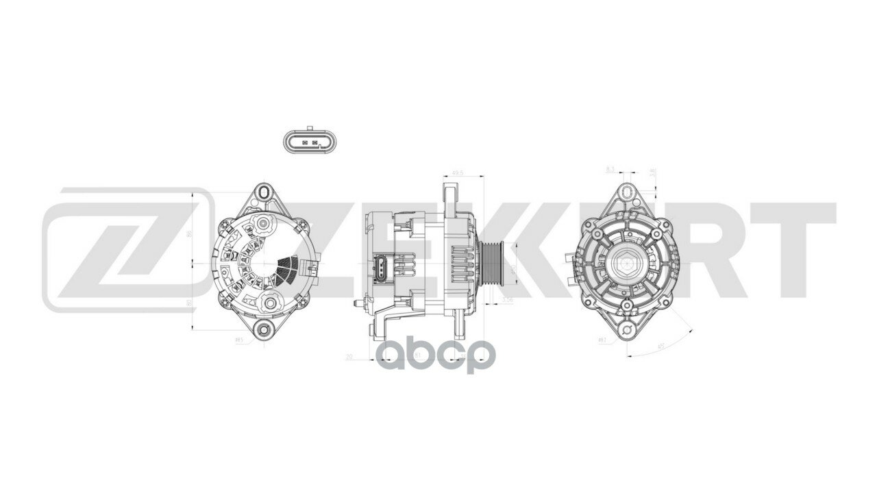 Генератор Chevrolet Lacetti (J200) 02- Aveo (T200 T250 T255) 03- Daewoo Nubira (J100 J200) 97- Zekkert арт. ge-1041