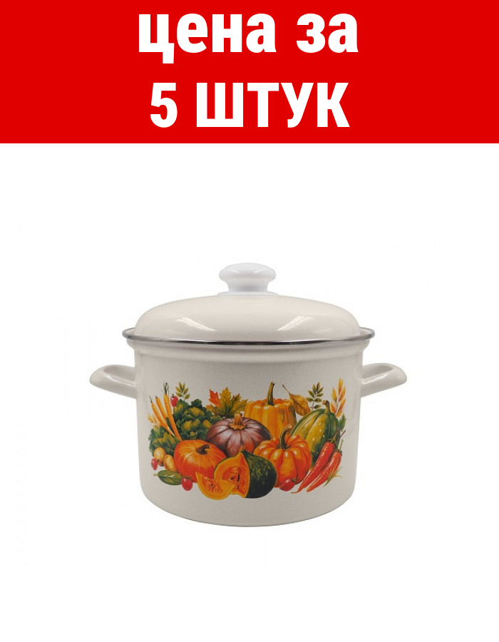 Комплект 5 шт, кастрюля эмаль 3.0Л осенний карнавал лысьва