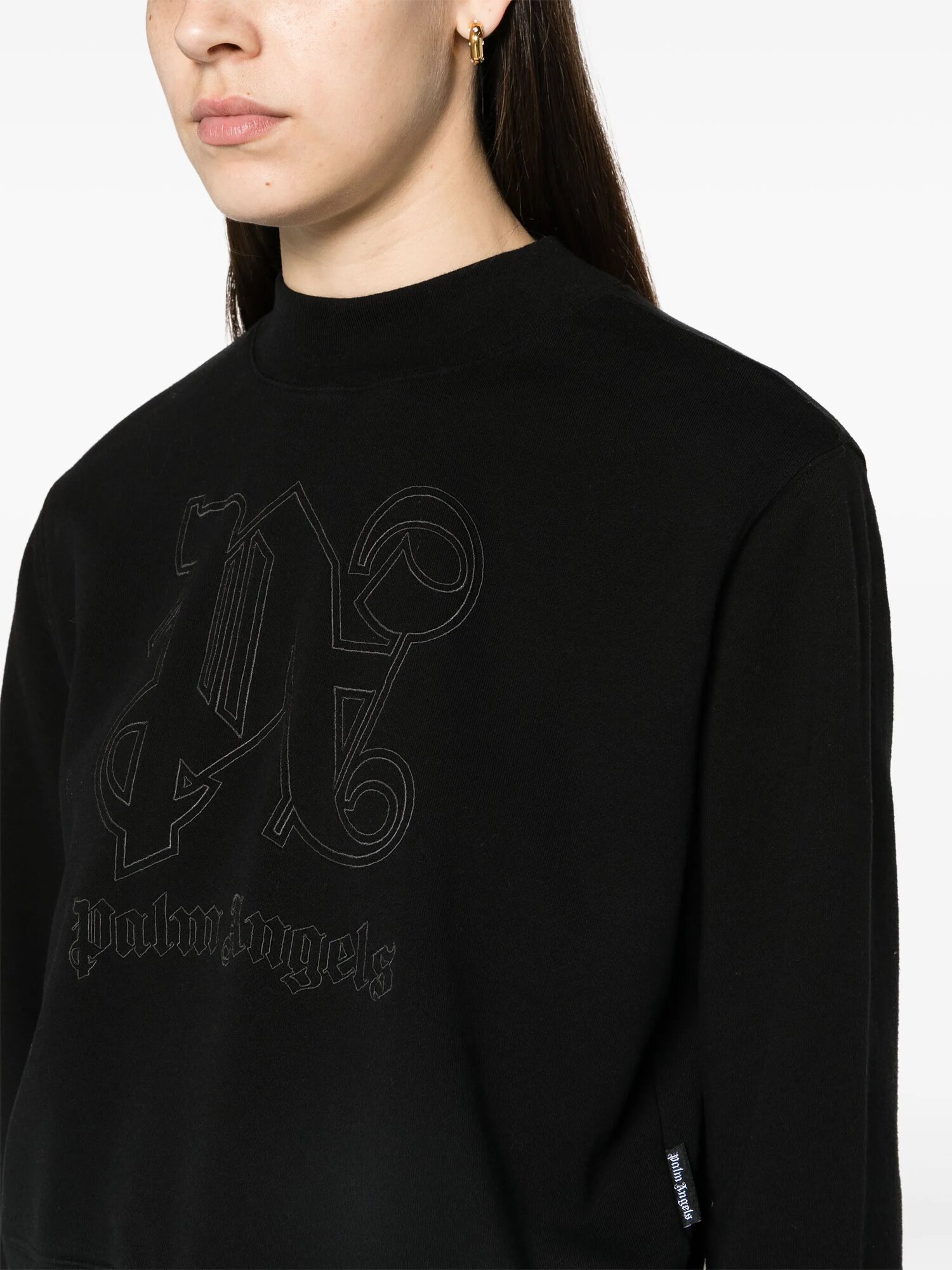 Толстовка Palm Angels Monogram Statement, размер S, , черный — фото 1