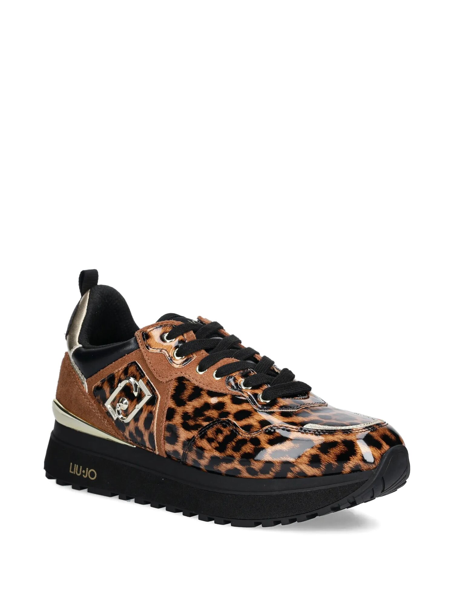 Кроссовки LIU JO Leopard-print sneakers, размер 39, коричневый/серый/оранжевый — фото 1