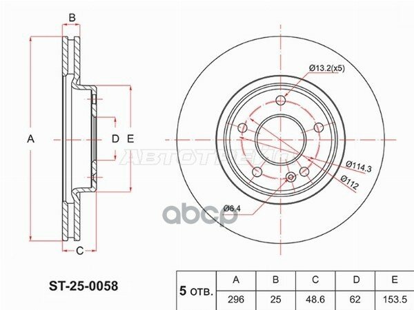 Диск тормозной (Спереди) Geely Coolray 18- / Belgee X50 23- Sat арт. ST-25-0058