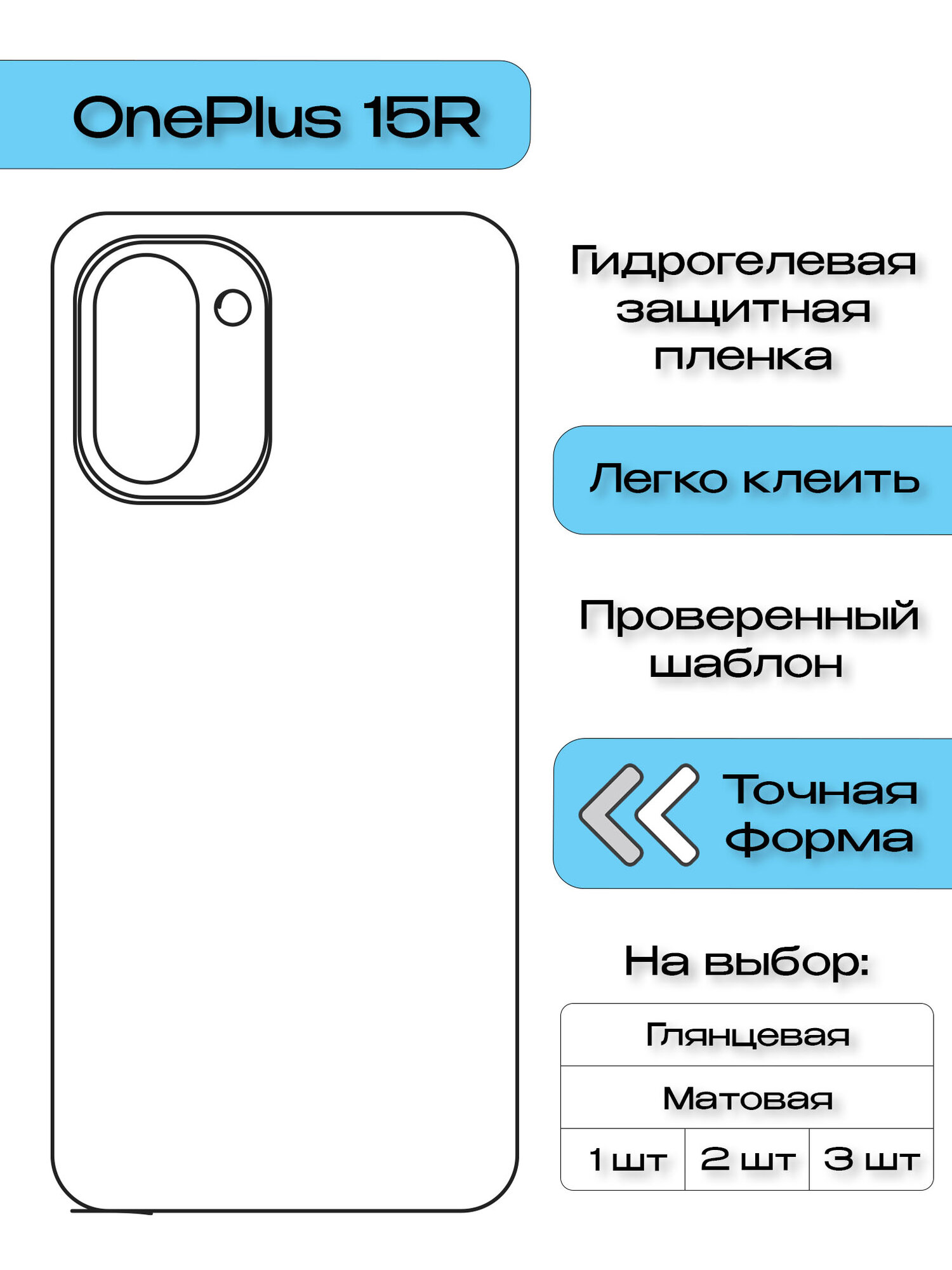 Гидрогелевая защитная пленка для Oneplus 15R, матовая задняя