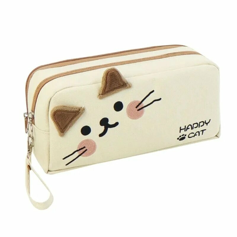 Черно-белый кошачий пенал-белый