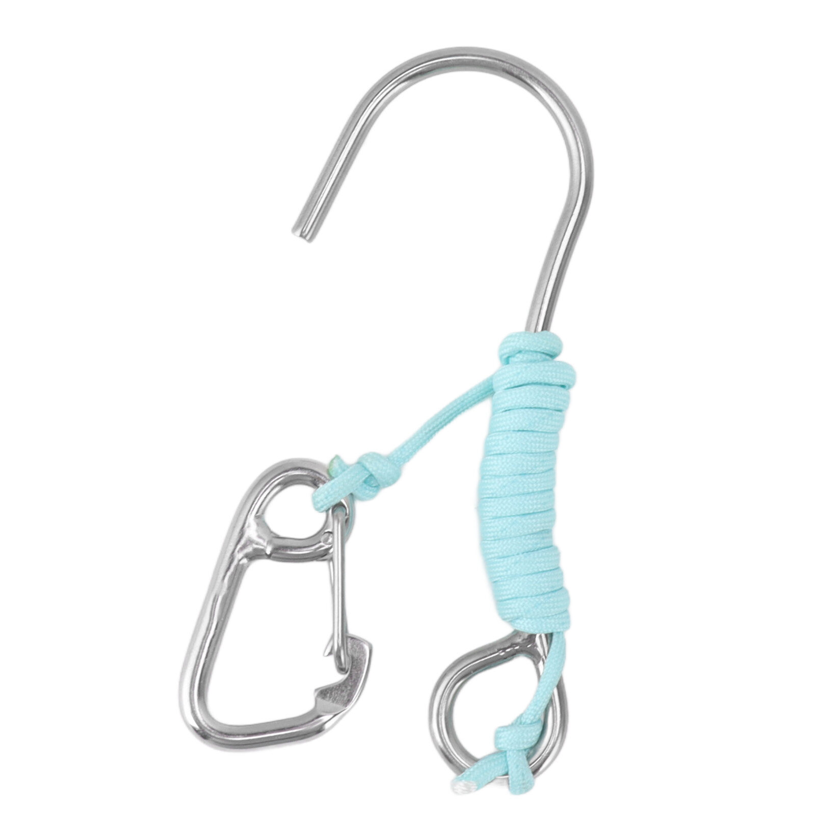 Diving Single Hook 316 Stainless Steel Anti Lost Reef with Lanyard Glow in The Dark for Underwater Scuba Blue