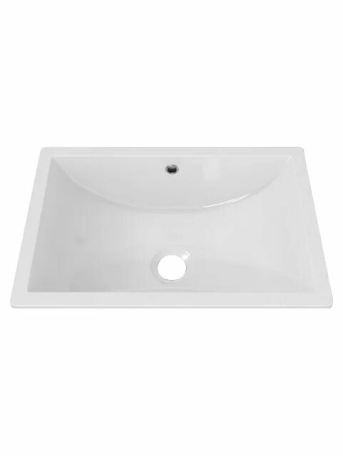 Мебельная раковина Teymi Ritta V 48 фарфоровая, раковина для ванной, без отверстия под смеситель, белая, прямоугольная