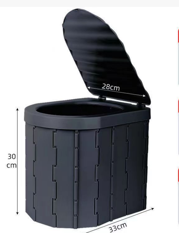Ведро туалет с крышкой и чехлом, для дачи и кемпинга / складной туалет / Биотуалет / Переносной "Горшок"
