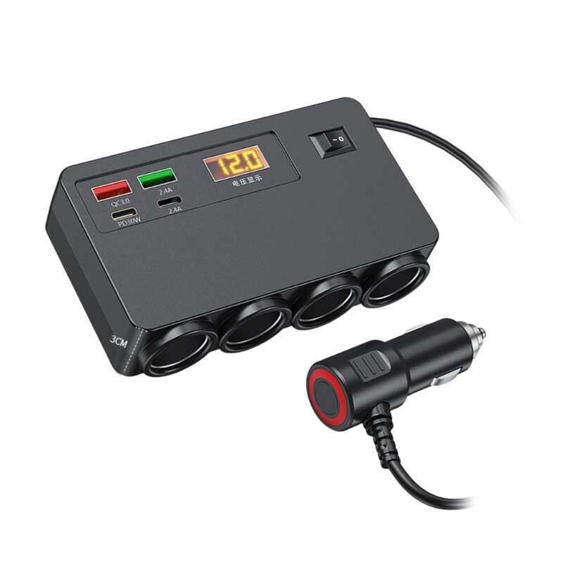 Автомобильный цифровой дисплей, мощное зарядное устройство для мобильного телефона 12V24V, универсальное многофункциональное расширительное сиденье